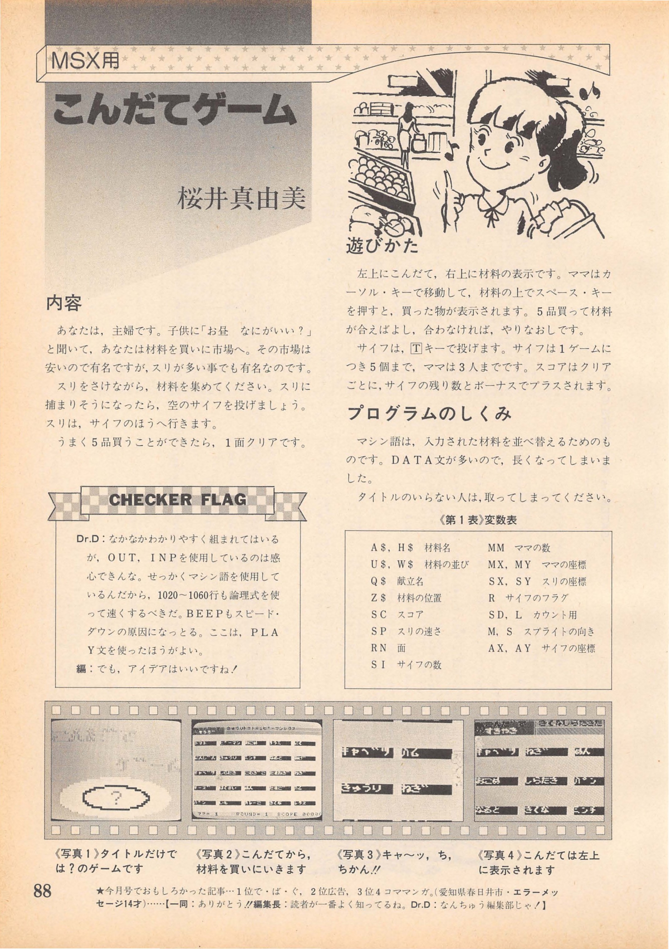 Kondate Game (Mayumi Sakurai) – Gaming Alexandria